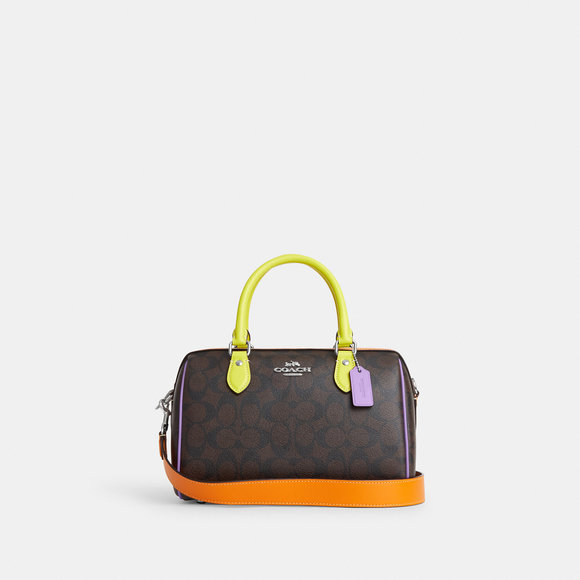 Coach | Bags | Nwt Coach Outlet Rowan Satchel In Colorblock Signature ...